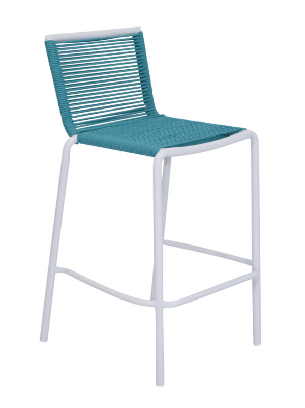 LAGOON BAR CHAIR WHITE/BLUE - Outdoor Living